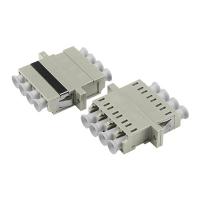 China LC MM QUAD Welding Symmetry-type Fiber Optic Adapter with Flange - ≤0.2dB Loss, Ceramic/Metal Sleeve, -40 to +85℃ for sale