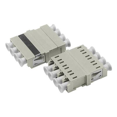 China LC MM QUAD Welding Symmetry-type Fiber Optic Adapter Without Flange and ≤ 0.2dB Alternating Loss for sale