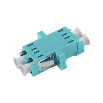 China LC OM3 DX Welding Symmetry-type Fiber Optic Adapter with Flange - ≤ 0.2dB Alternating Loss, Ceramic or Metal Sleeve, Wide Operating Temperature for sale