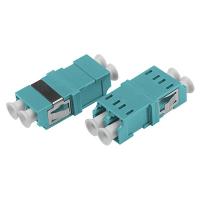 China LC OM3 DX Welding Symmetry-type Fiber Optic Adapter with ≤ 0.2dB Alternating Loss and Ceramic or Metal Sleeve for Wide Temperature Range for sale