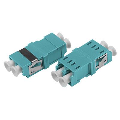 China LC OM3 DX Welding Symmetry-type Fiber Optic Adapter with ≤ 0.2dB Alternating Loss and Ceramic or Metal Sleeve for Wide Temperature Range for sale
