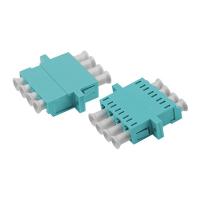 China LC OM3 QUAD Asymmetric Welding Fiber Optic Adapter with Flange - ≤0.2dB Loss, Ceramic/Metal Sleeve, -40 to +85℃ for sale