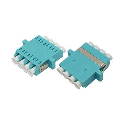 China LC OM3 QUAD One-piece Fiber Optic Adapter with Flange - ≤ 0.2dB Alternating Loss, Ceramic or Metal Sleeve, Wide Operating Temperature for sale