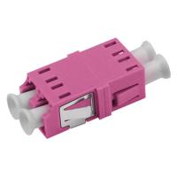 China LC OM4 DX Asymmetric Welding Fiber Optic Adapter with ≤ 0.2dB Alternating Loss and Ceramic or Metal Sleeve for Wide Temperature Range for sale