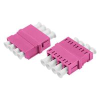 China LC OM4 Quad Asymmetric Welding Fiber Optic Adapter Without Flange for Precise Optical Coupling for sale
