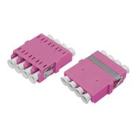 China LC OM4 QUAD One-piece Fiber Optic Adapter with ≤ 0.2dB Alternating Loss and Ceramic or Metal Sleeve for Wide Operating Temperature for sale