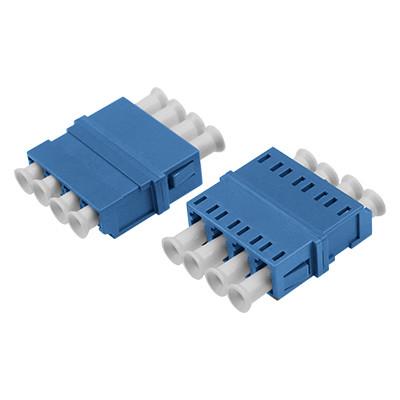 China LC UPC QUAD Asymmetric Welding Fiber Optic Adapter with ≤ 0.2dB Alternating Loss and Ceramic or Metal Sleeve for Wide Temperature Range for sale