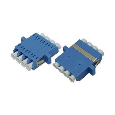 China LC UPC QUAD One-Piece Fiber Optic Adapter with Flange Featuring ≤ 0.2dB Alternating Loss, Ceramic or Metal Sleeve, and Wide Operating Temperature for sale