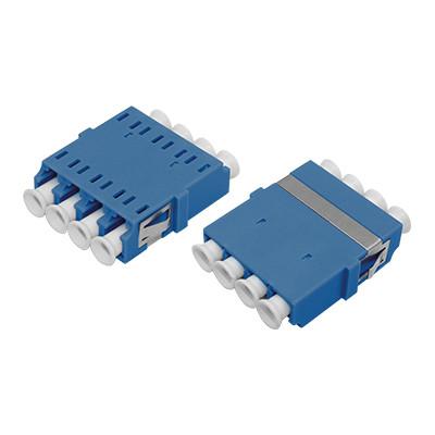 China LC UPC QUAD One-piece Fiber Optic Adapter Without Flange with ≤ 0.2dB Alternating Loss and Ceramic or Metal Sleeve for Wide Temperature Range for sale