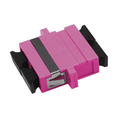 China SC OM4 DX Fiber Optic Adapter with Flange - ≤ 0.2dB Alternating Loss, Ceramic or Metal Sleeve, Wide Operating Temperature (-40 ~ +85℃) for sale