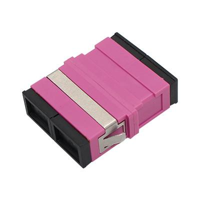 China SC OM4 DX Fiber Optic Adapter Without Flange Featuring Ceramic Sleeve and Low Insertion Loss for sale