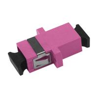 China Ceramic or Plastic SC OM4 SX Fiber Optic Adapter with Flange for ≤ 0.2dB Loss and Single/Dual/4 Core Channels for sale
