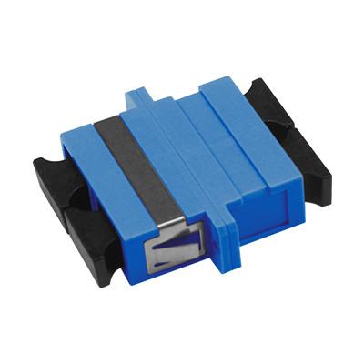 China SC UPC DX Fiber Optic Adapter Coupler with Flange Featuring ≤0.2dB Alternating Loss Ceramic/Metal Sleeve and Single/Dual/4 Core Channels for sale