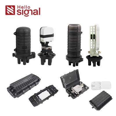 China Fiber Optic Splice Closure with 24/48/96/144 Cores IP55 to IP68 Rating and PP/PC/PC+ABS Material for sale