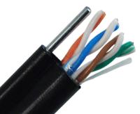 China 0.50mm Copper Conductor Outdoor Cat5e Network Cable with PE Jacket and Messenger for sale