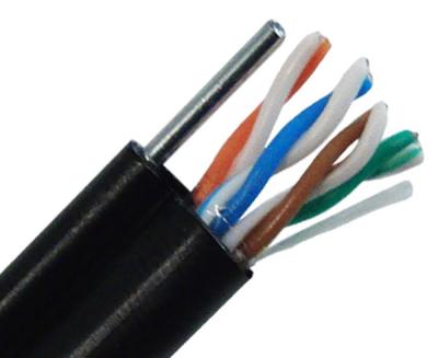 China 0.50mm Copper Conductor Outdoor Cat5e Network Cable with PE Jacket and Messenger for sale