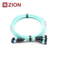 China 48F MTP OM3 High-Density Low Insertion Loss Fiber Optic Trunk Cable for Data Centers for sale
