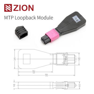 China 12 Fibers MTP OM4 Fiber Optic Loopback Module for 40/100G Network Testing for sale