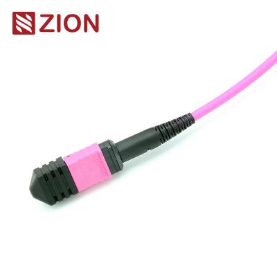 China 24 Fibers OM4 LSZH MTP Trunk Cable Custom Meters for High-Density Data Centers for sale