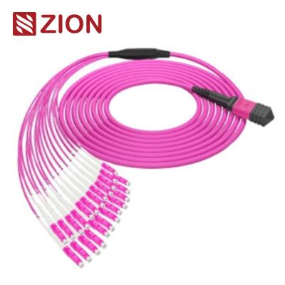 China 24F MTP-LC OM4 Fiber Optic Harness Cable with 2.0mm Straight Design for High-Density Data Centers for sale