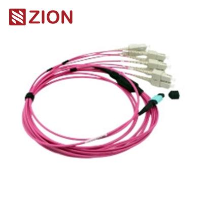 China 8F MTP OM4 Fiber Optic MTP-LC 2.0mm Straight Harness Cables for High-Density Data Centers for sale
