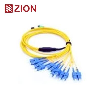 China 12 Fibers Single Mode MTP-LC 2.0mm Straight Fiber Optic Harness Cable for High-Density Data Centers for sale