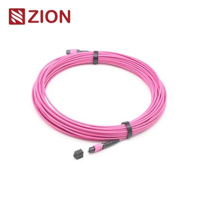 China 12 Fibers MTP Patch Cord OM4 LSZH MTP Fiber Patch Cord Custom Meters for sale