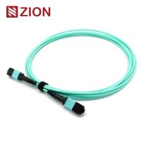 China 12 Fibers OM3 LSZH MTP Patch Cord Custom Meters MTP Fiber Patch Cord for sale