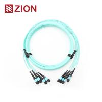 China 48F (4x12) MPO OM3 High-Density Fiber Optic Trunk Cable for Data Centers for sale