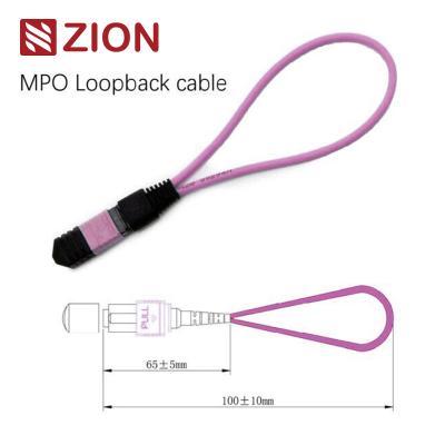 China 12 Fibers MPO OM4 Fiber Optic Loopback Module for 40/100G Network Testing for sale