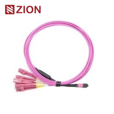China 12 Fibers MPO-LC Fiber Optic Cable OM4 2.0mm Straight Harness for High-Density Data Centers for sale