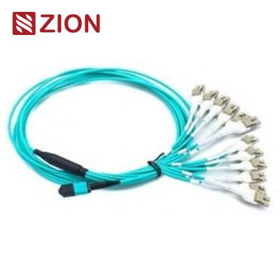 China 24 Fibers MPO-LC OM3 Fiber Optic Harness Cable with 2.0mm Straight Design for High-Density Data Centers for sale