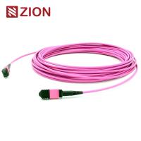 China OM4 12 Fibers MPO Patch Cord with LSZH Jacket for High-Density Data Centers for sale