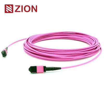 China OM4 12 Fibers MPO Patch Cord with LSZH Jacket for High-Density Data Centers for sale