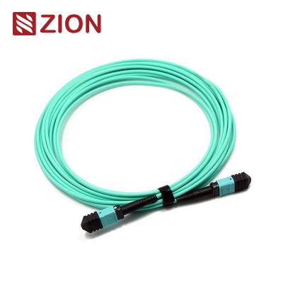 China 12 Fibers OM3 LSZH MPO Patch Cord Custom Meters for High-Density Data Centers for sale