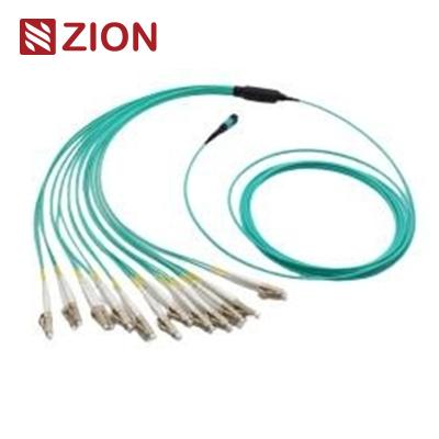 China 8 Fibers MPO-LC Harness Cable with OM3 Fiber and 2.0mm Straight Design for High-Density Data Centers for sale