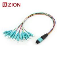 China 12 Fibers MPO-LC Fan-out Patch Cable with 0.9mm Diameter and 30-35cm Length for High-Density Data Centers for sale