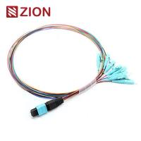 China 8 Fibers MPO to LC Fan-out Patch Cable 0.9mm Diameter 30-35cm for High-Density Data Centers for sale