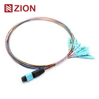 China 8 Fibers MPO to LC Fan-out Patch Cable 0.9mm Diameter 30-35cm for High-Density Data Centers for sale