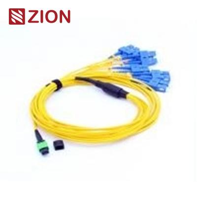 China 12 Fibers MPO-LC Singlemode Fiber Optic Harness Cable 2.0mm Straight for High-Density Data Centers for sale