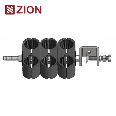 China 6 Way Stainless Steel Epdm Flat Drop Cable Clamp For Outdoor for sale