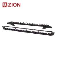 China 1U 24 Ports Shielded Blank Patch Panel With Folding Cable Manager for sale