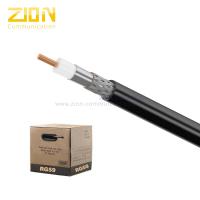 China Tri-Shield RG59 Coaxial Cable with 67% AL Braiding CMR Rated PVC and 20 AWG CCS Conductor for Broadcasting Satellite for sale