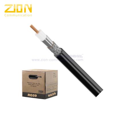 China UL CMR Rated PVC RG59 Coaxial Cable with 20 AWG CCS Conductor and 95% AL Braiding for CATV and CCTV for sale