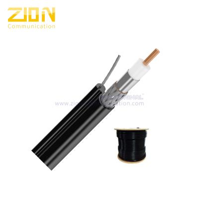 China Non-Plenum RG11 with Steel Messenger Coaxial Cable 60% and 40% Aluminum Braiding for sale