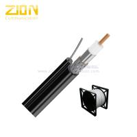 China PVC Jacket RG11 CATV Coaxial Cable 14 AWG CCS 60% AL Braid With Messenger for sale