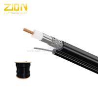 China RG11 with Steel Messenger CATV Coaxial Cable CCS with PE Jacket for Outdoor for sale