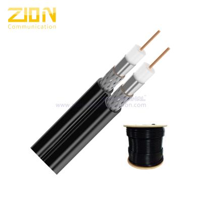 China Dual RG6 Coaxial Cable with 18 AWG CCS 60% AL Braid for Satellite Installations for sale