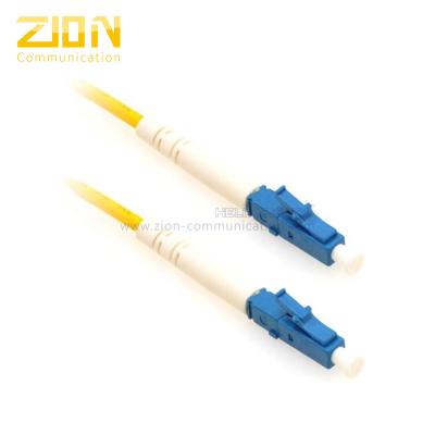 China Singlemode LC to LC Simplex Fiber Optic Patch Cord with 3.0mm Yellow PVC Jacket and G.652D or G.657A Fiber Unit for sale