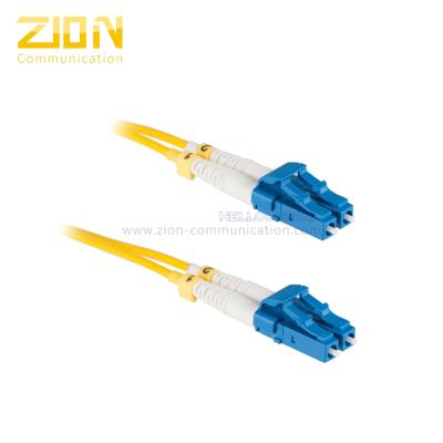 China LC to LC Singlemode 9/125 μm Duplex Fiber Optic Patch Cord with Riser PVC Jacket for sale